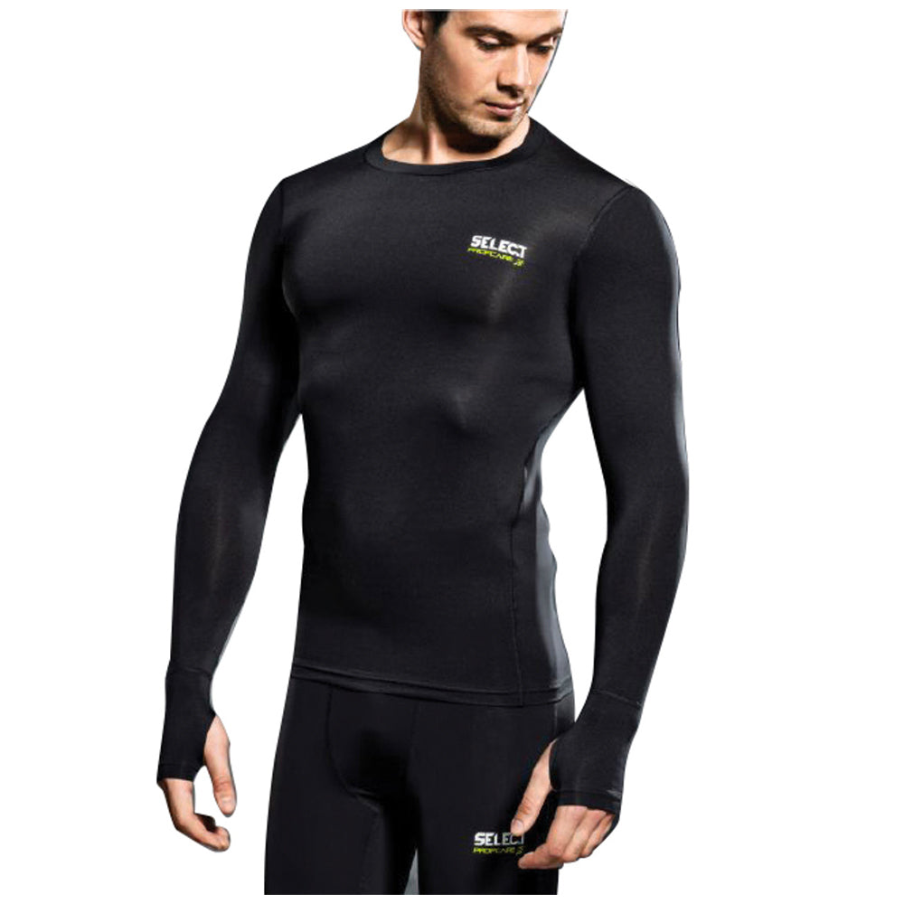 SELECT LONG SLEEVE COMPRESSION TOP BLACK MENS – Supreme Teamwear